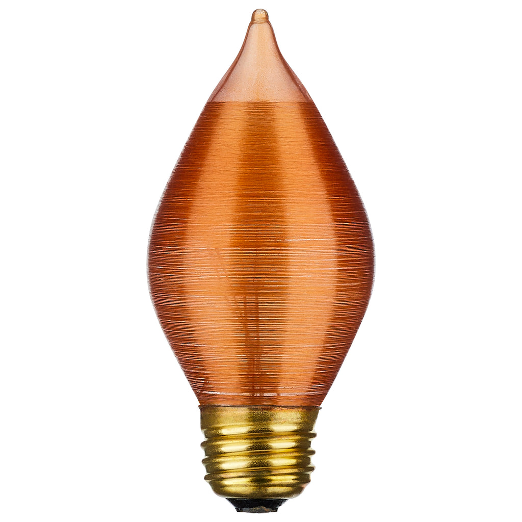 Incandescent Candle Bulb: 40W; C15; ; Spun Amber; 120V; E26 Medium Bas ...