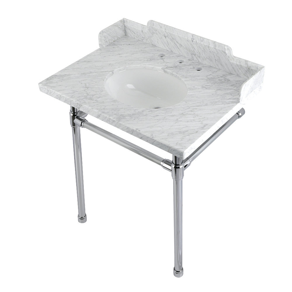 Dreyden 30 Inch Console Sink in Carrara Marble – Nouvelle Lighting