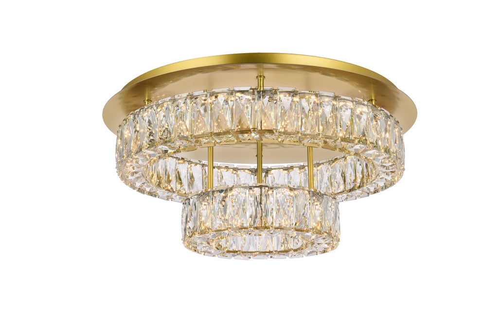 Monroe 22 inch LED double flush mount in gold – Nouvelle Lighting