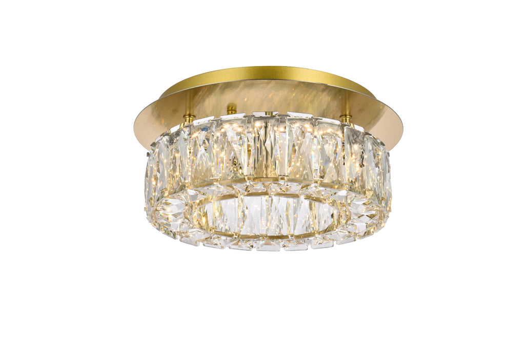 Monroe 12 inch LED Single flush mount in gold – Nouvelle Lighting