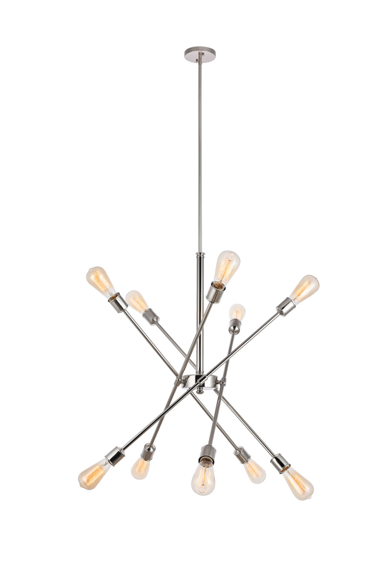 Axel 10 Lights polished Nickel Pendant – Nouvelle Lighting