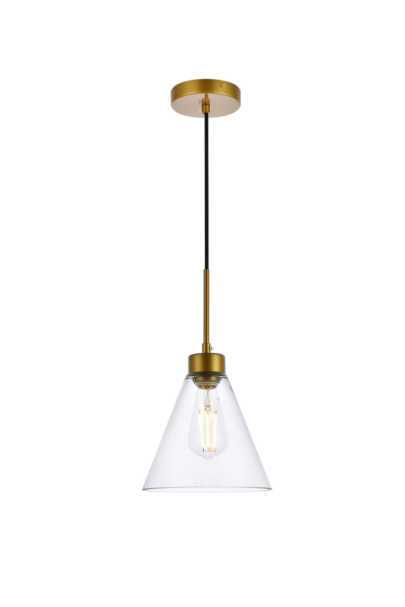 Mera 1 light brass pendant – Nouvelle Lighting